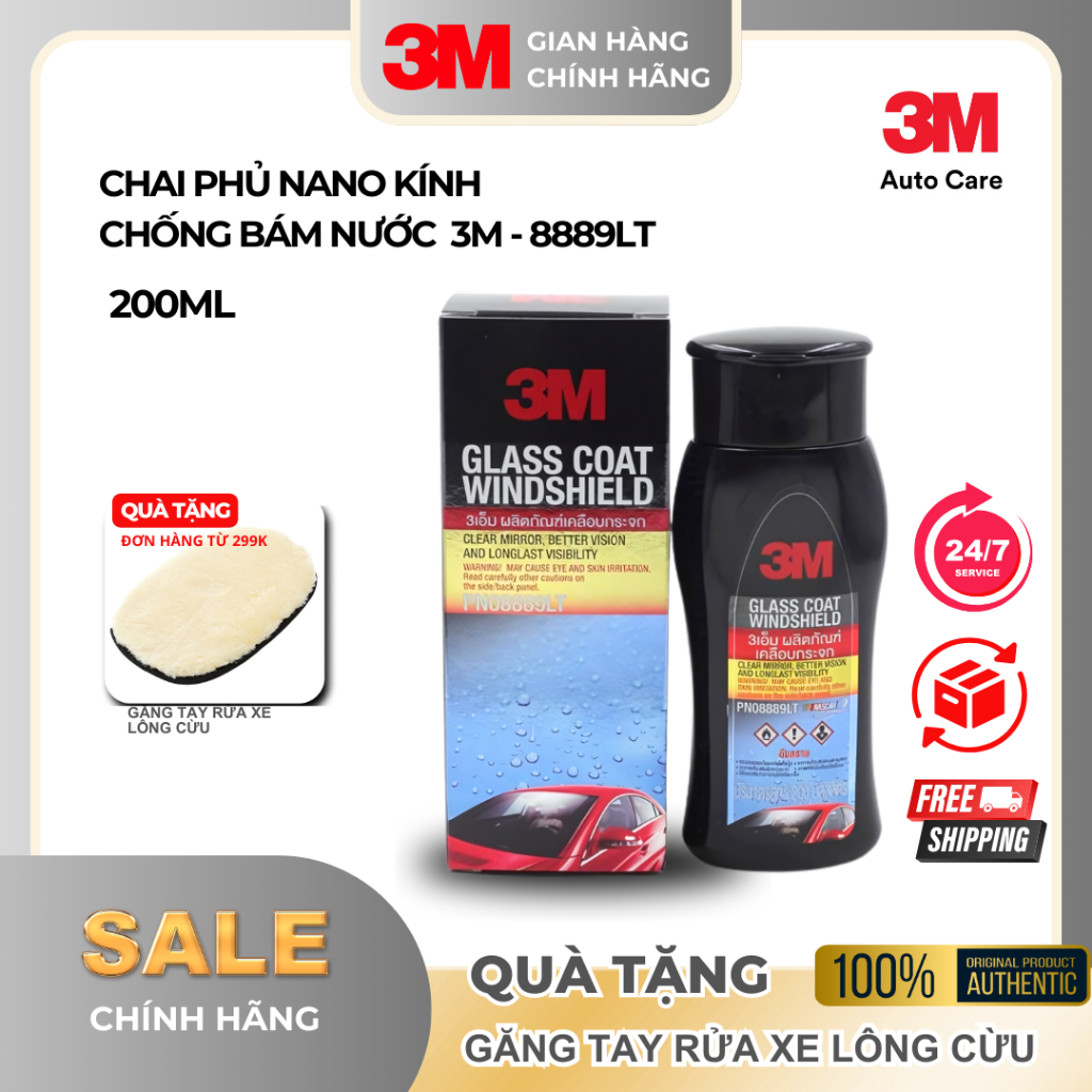 [SSPIC199K - GIẢM 10% ]Dung dịch chống bám nước kính xe 3M™ Glass Coat ...