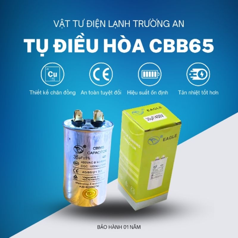 Tụ điều hòa 2 chân đồng CBB65 30uF 35uF - Tụ điện vỏ nhôm chất lượng ...