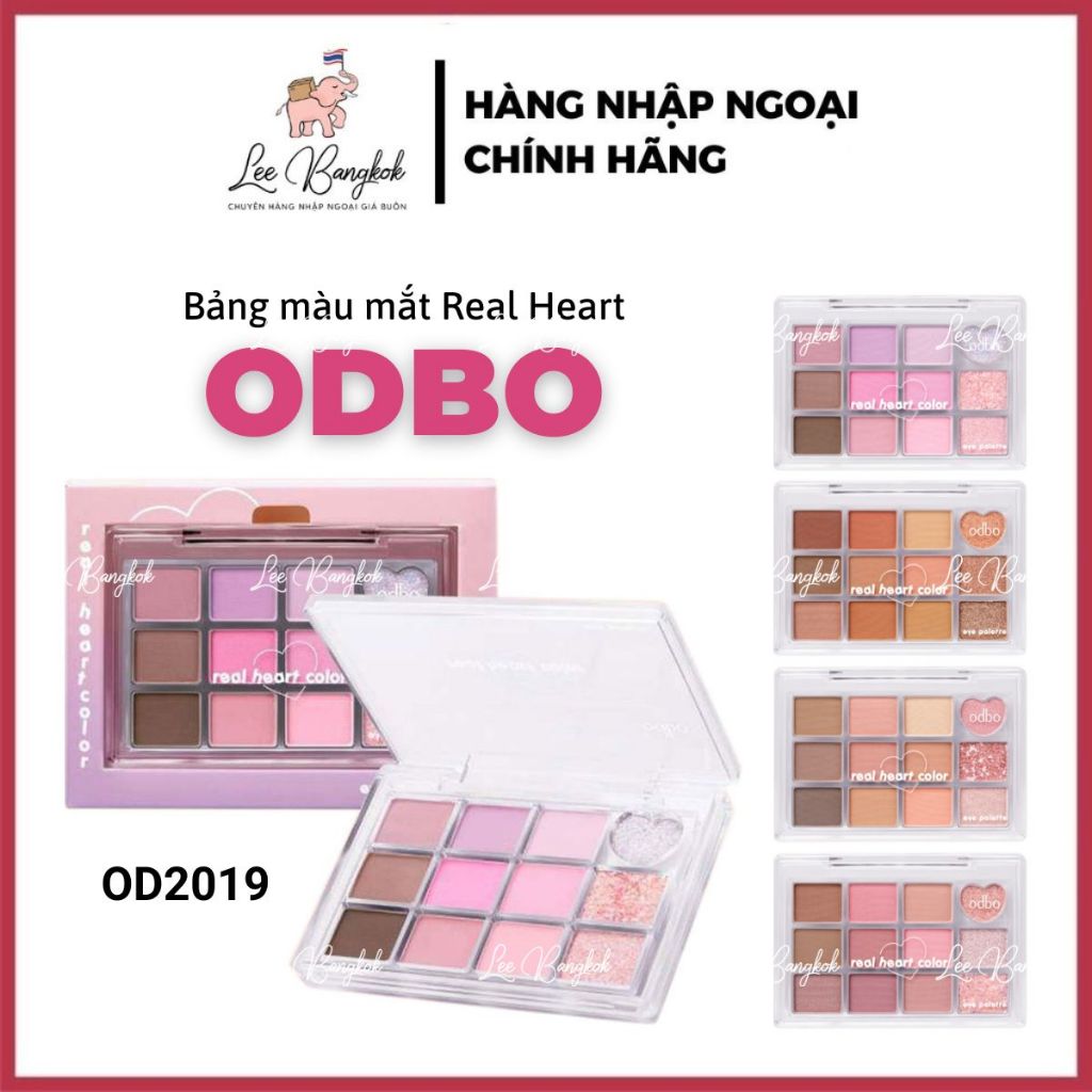 [NỘI ĐỊA THÁI] Bảng Màu Mắt Odbo Real Heart ODBO OD2019 12 Ô Có Trái Tim Đa Dạng Màu Sắc Thái ...