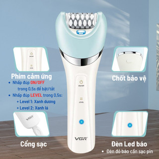 Máy Cạo Lông Vùng Kín VGR 5 Chức Năng Làm Sạch Da, Massage Mặt, Nhổ Lông, Cạo Lông Tay Chân ...