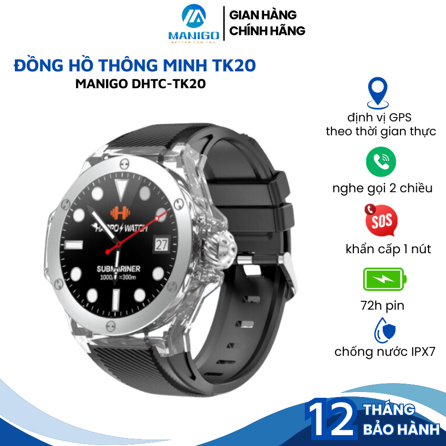 Đồng hồ thông minh thể thao Geyan TK20 Kết nối Bluetooth Định vị chống ...