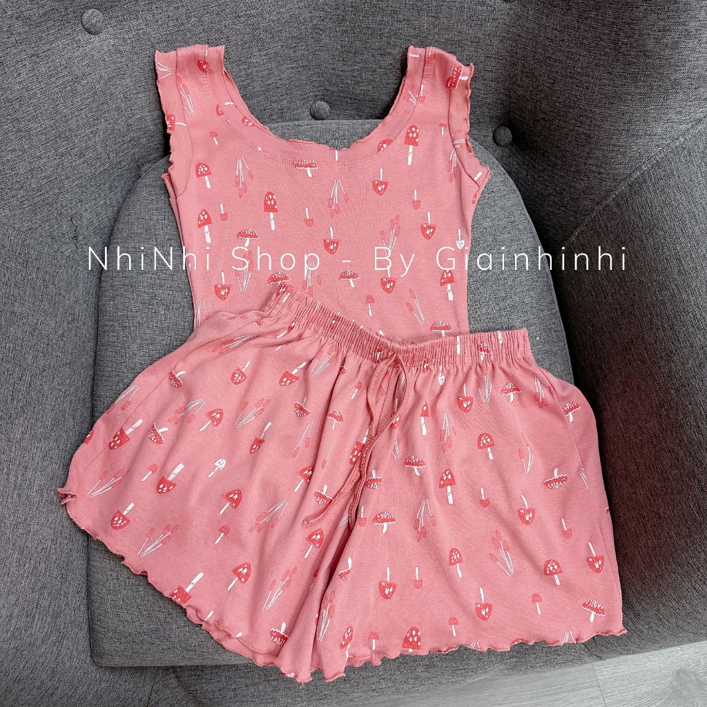 Sét đồ ngủ in hình áo ba lỗ sexxy thun co giãn, Bộ ngủ viền bèo BN0086 - NhiNhi Shop | Shopee ...