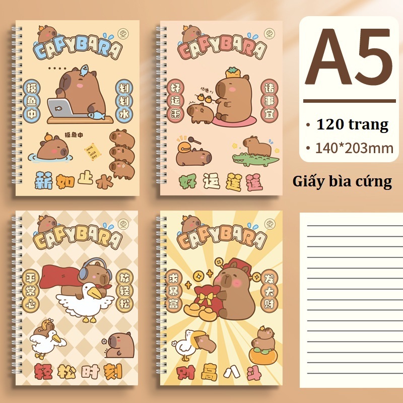 Sổ lò xo basic A6 A5 B5 A4 160 trang kẻ caro kẻ ngang vở tập bullet ...