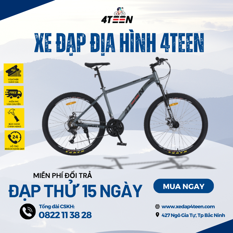 Xe Đạp Thể Thao Địa Hình 4TEEN Khung Sườn Nhôm AL6061 Thiết Kế Nguyên Khối Phiên Bản Giảm Xóc Lò ...