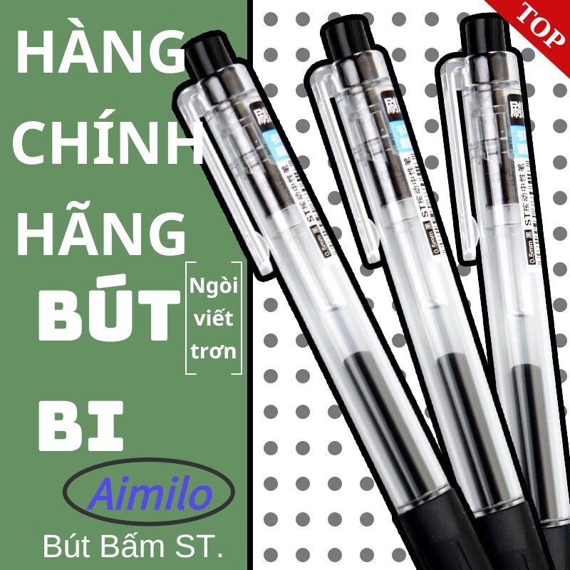【Aimilo】COMBO 10 Bút, Bút Gel, bút bi, nước văn phòng, ngòi 0.5mm hộp ...