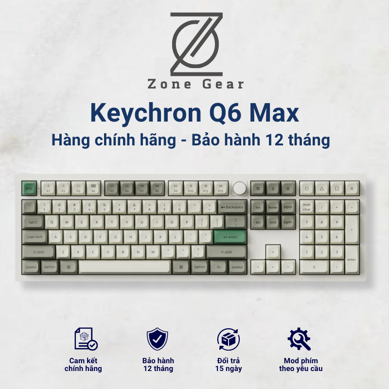 Bàn phím cơ Keychron Q6 Max 3 Mode kết nối, Keychron Q6 Pro - Case Nhôm ...