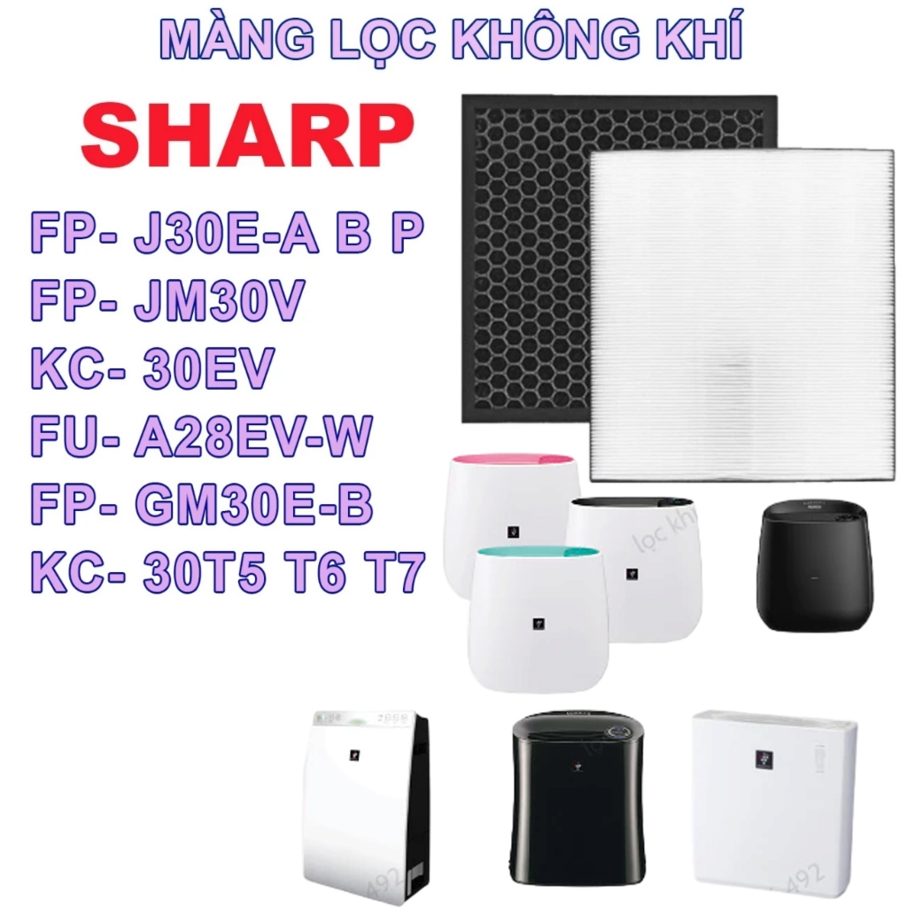 Màng lọc không khí Sharp FP-GM30E-B, KC-30EV, FP-J30E-A, FP-J30E-B, FZ-F30HFE, FP-JM30V-B, FU ...