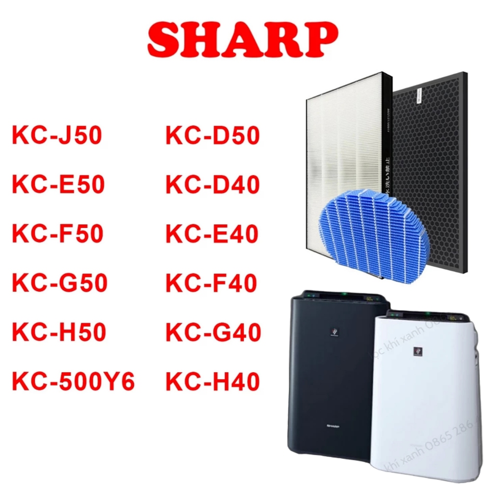 Màng lọc không khí sharp KC-J50 E50 F50 G50 D50 D40 E40 F40 G40 J40 HEPA, bù ẩm, than hoạt tính ...