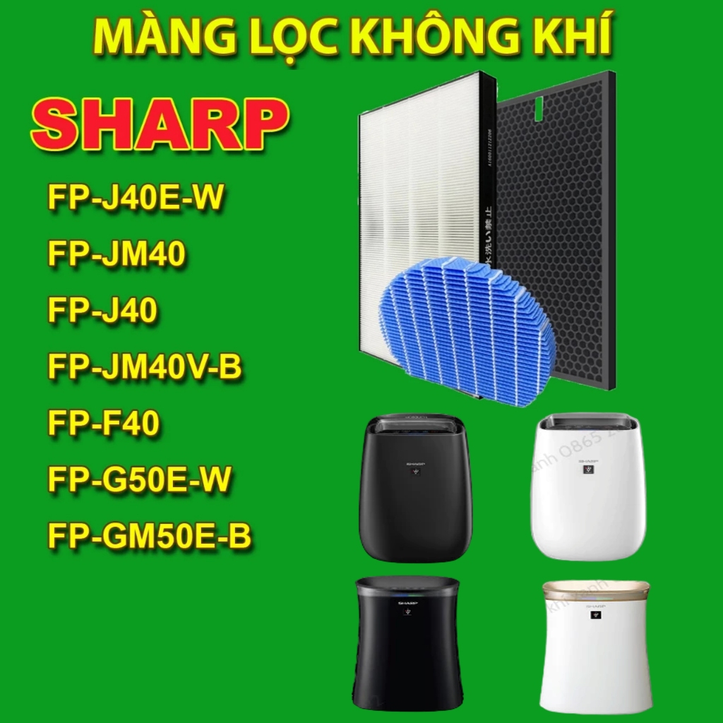 Màng lọc không khí Sharp FP-J40, FP-J40E-W,FP-JM40, FP-JM40V-B, FP-F40, FP-G50E-W , FP-GM50E-B ...