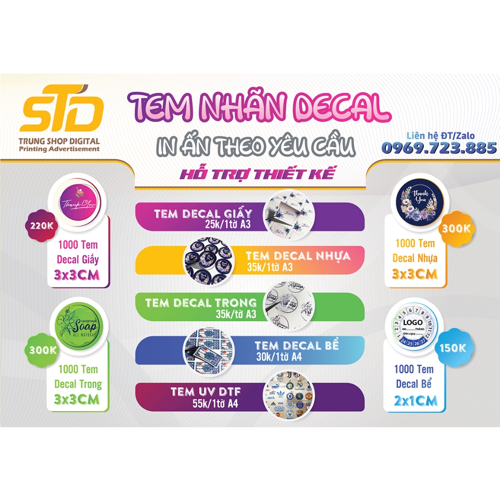 Tem Decal Trong, Nhãn Decal Trong, Sticker Tem Trong, Nhãn Tem Trong ...