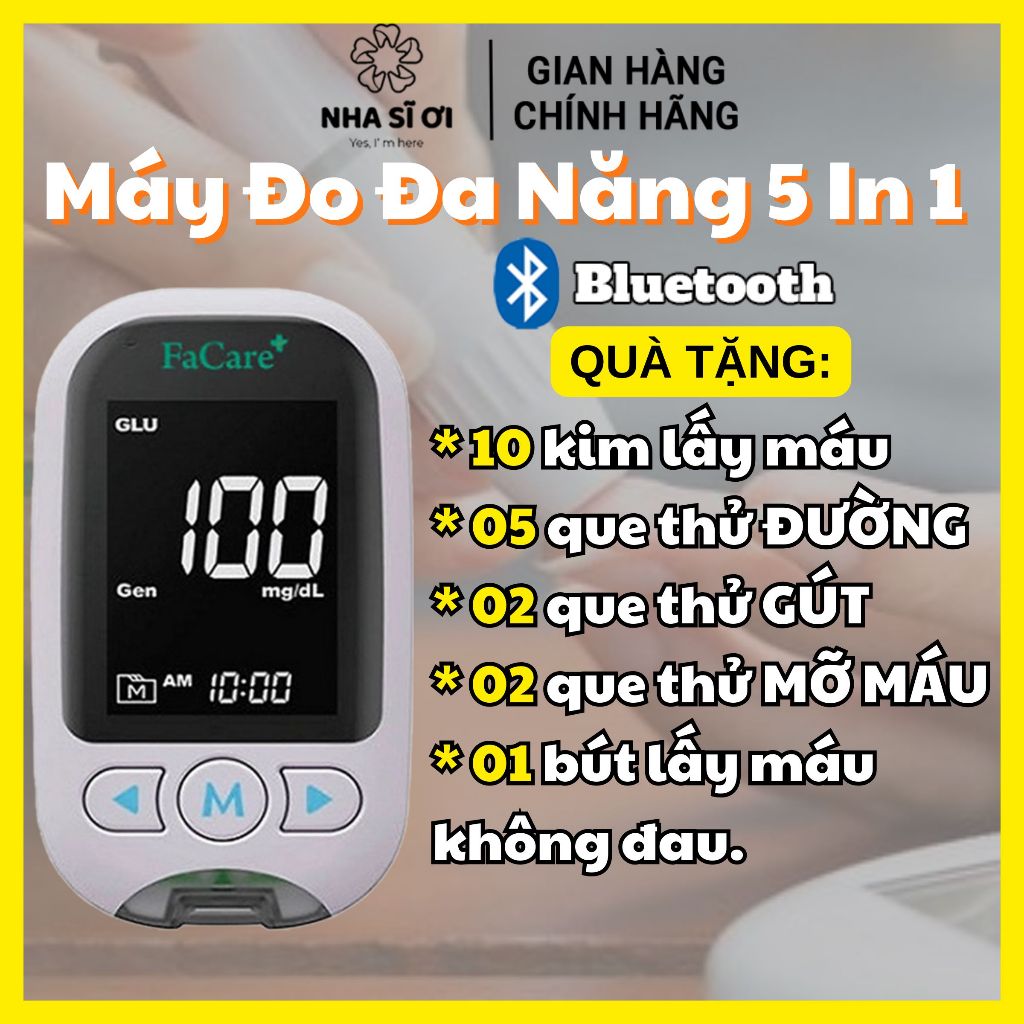 Máy đo Đường huyết, Mỡ máu, Gút 5 trong 1 Facare FC-M168 (TD-4216 ...