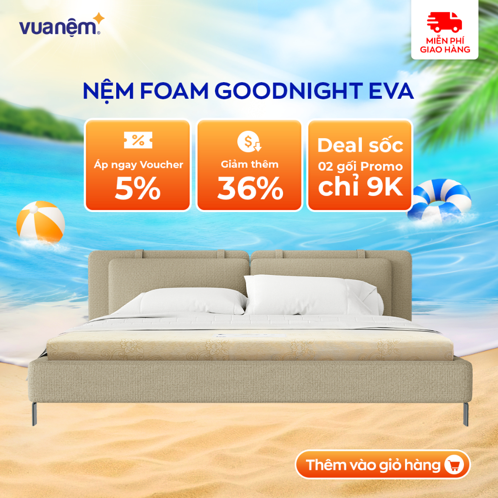 Nệm Foam Goodnight Eva gấp 3 gọn gàng tiện lợi êm ái nâng trọn cơ thể ...