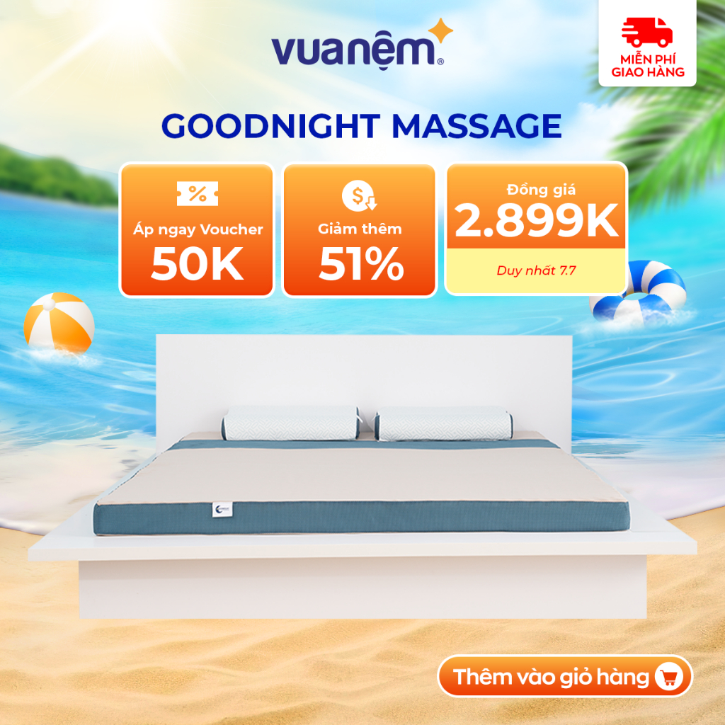 Nệm Foam Goodnight Massage Bán Chạy Số 1 Việt Nam 9cm Tại Vua Nệm Cấu Trúc Lượn Sóng Duy Trì