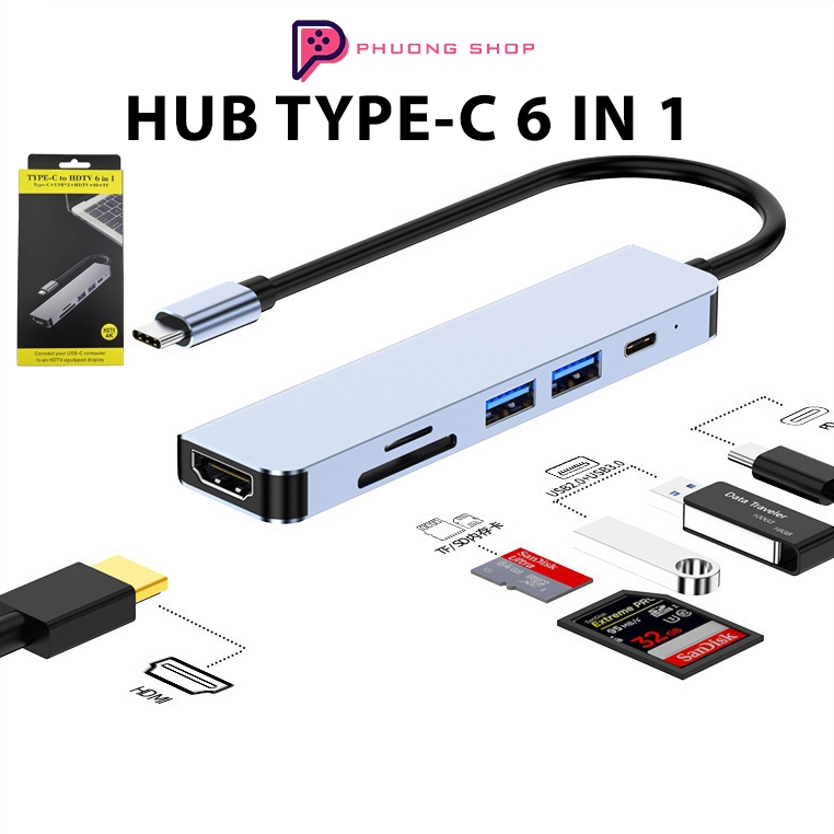 Hub Type C 5 in 1, 6 in 1 Có Cổng HDMI - Hub USB Type-C Sang USB3.0 ...