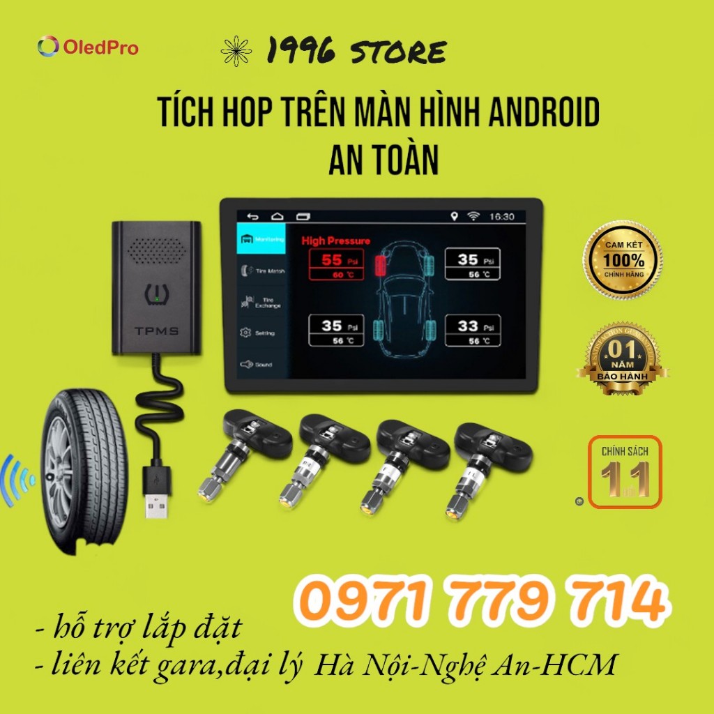 Cảm Biến Áp Suất Lốp Tích Hợp Màn Android Van Trong Cắm USB TPMS 2024 Bảo Hành 12 tháng | Shopee ...
