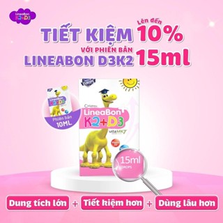 Vitamin D3K2 LineaBon cho bé chai hồng 15ml, bé tăng chiều cao vượt ...