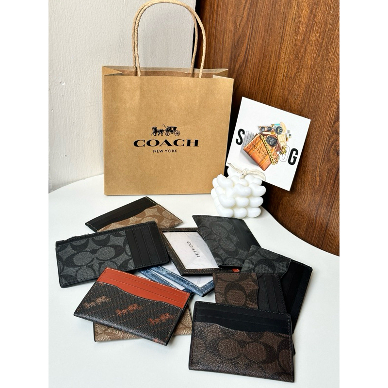 [Bao check chính hãng] Ví card holder hàng hiệu coach nhỏ gọn nhiều mẫu ...