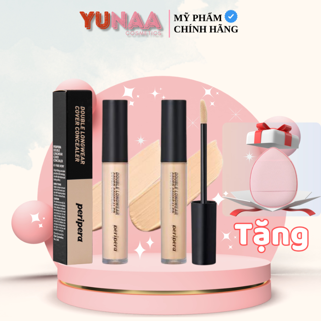 [Y221] Kem Che Khuyết Điểm PERIPERA Double Longwear Cover Concealer | Shopee Việt Nam