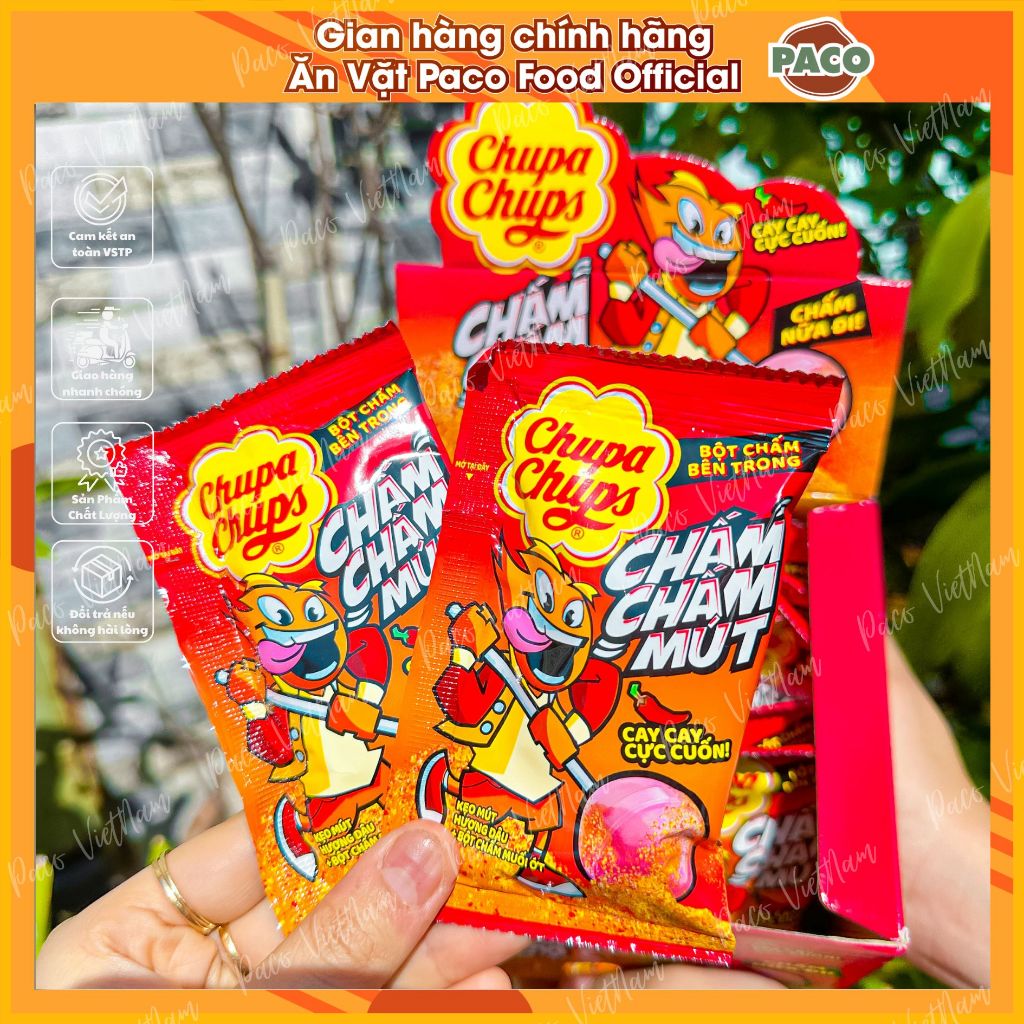 KẸO CHUPA CHUP CHẤM CHẤM MÚT MÚT HƯƠNG DÂU KÈM MUỐI ỚT | Shopee Việt Nam