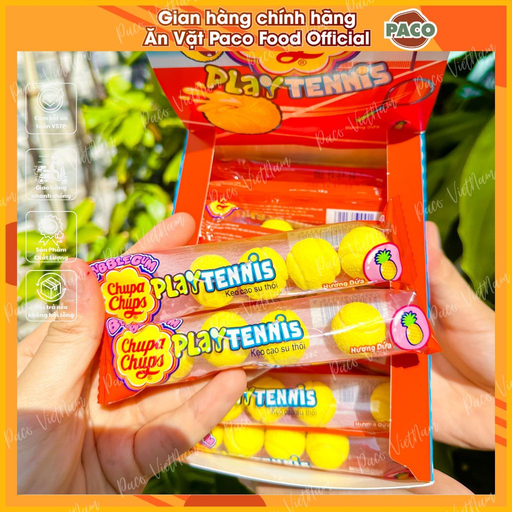 Kẹo Cao Su Thổi Hương Dứa Chupa Chups Bubblegum Play Tennis | Shopee Việt Nam
