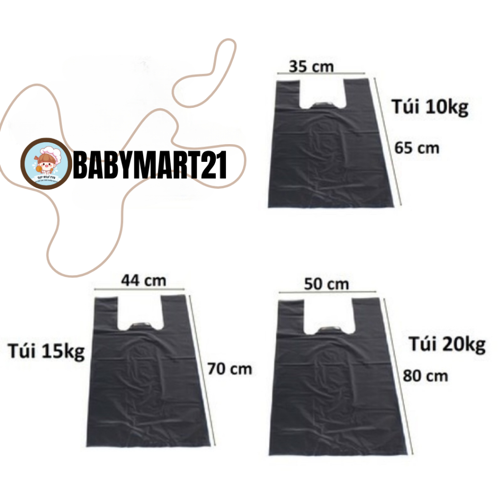 Túi bóng nilon đen siêu dai size to đựng hàng- túi bóng đen dựng rác có nhiều kích cỡ 10kg,15kg ...