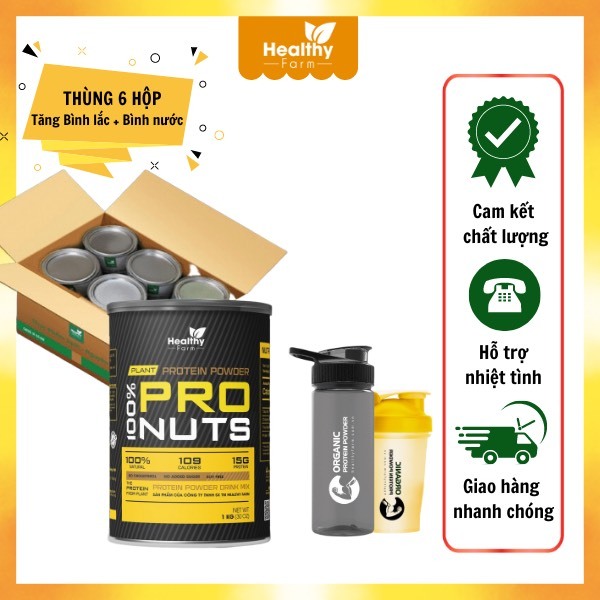 Combo 6 Hộp Bột Protein PRO NUTS 1KG hỗ trợ Tăng Cơ - Đốt Mỡ Dạng Lon ...