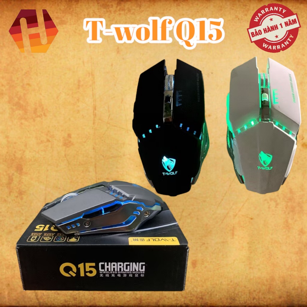 Chuột Gaming Không Dây Máy Tính T-WOLF Q15 Led Rgb Mouse Ko Dây Vi Tính ...