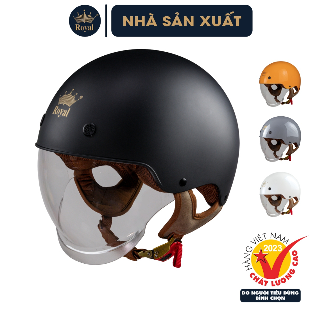 MŨ BẢO HIỂM NỬA ĐẦU KÍNH ÂM LÓT THÁO RỜI CHÍNH HÃNG ROYAL M239 | Shopee ...