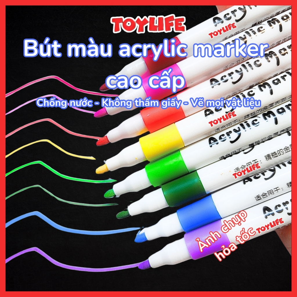 Bút màu acrylic marker 60 màu cao cấp bút vẽ acrylic marker chống nước ...