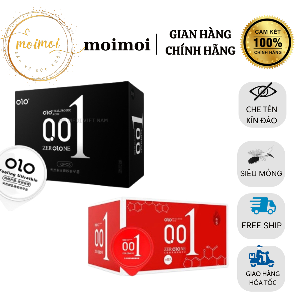 combo 2 hộp bao cao su olo đỏ đen siêu mỏng 0.01mm, truyền nhiệt chính hãng có che tên sản phẩm ...