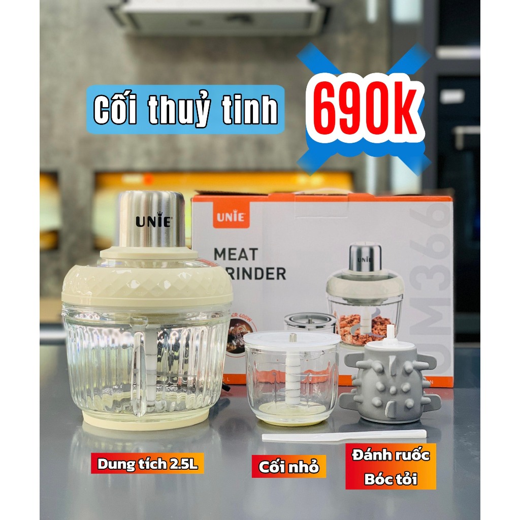 Máy xay thịt UNIE UM366 Kalite KL355, công suất 400W, 2 cối xay tiện ...