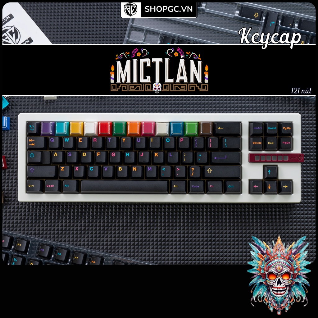 Keycap Mictlan Aifei 121 nút nhựa ABS Doubleshot bản mới| Tặng kèm 16 ...