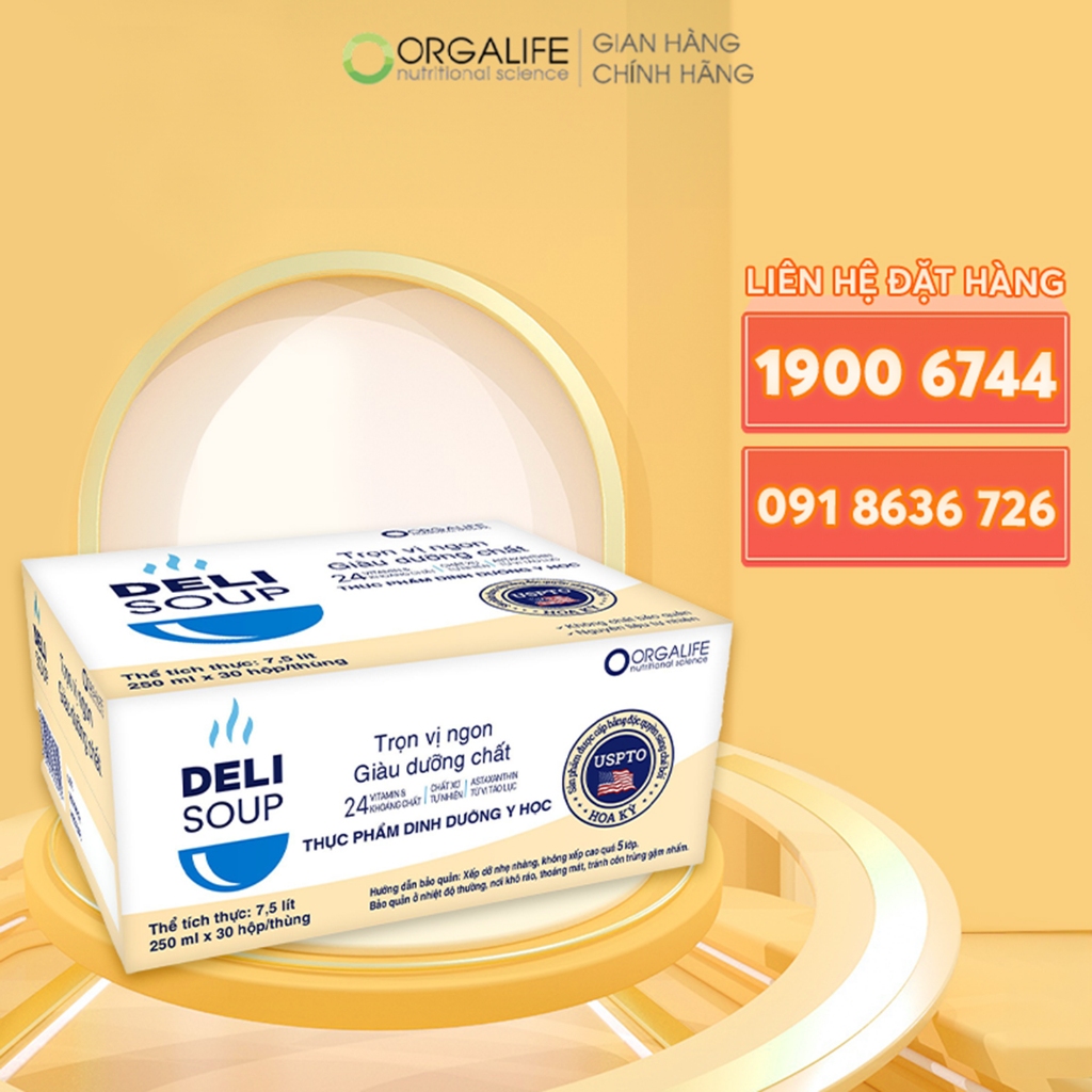 Thùng 30 hộp Soup uống dinh dưỡng Delisoup thay thế bữa ăn, tăng hệ ...