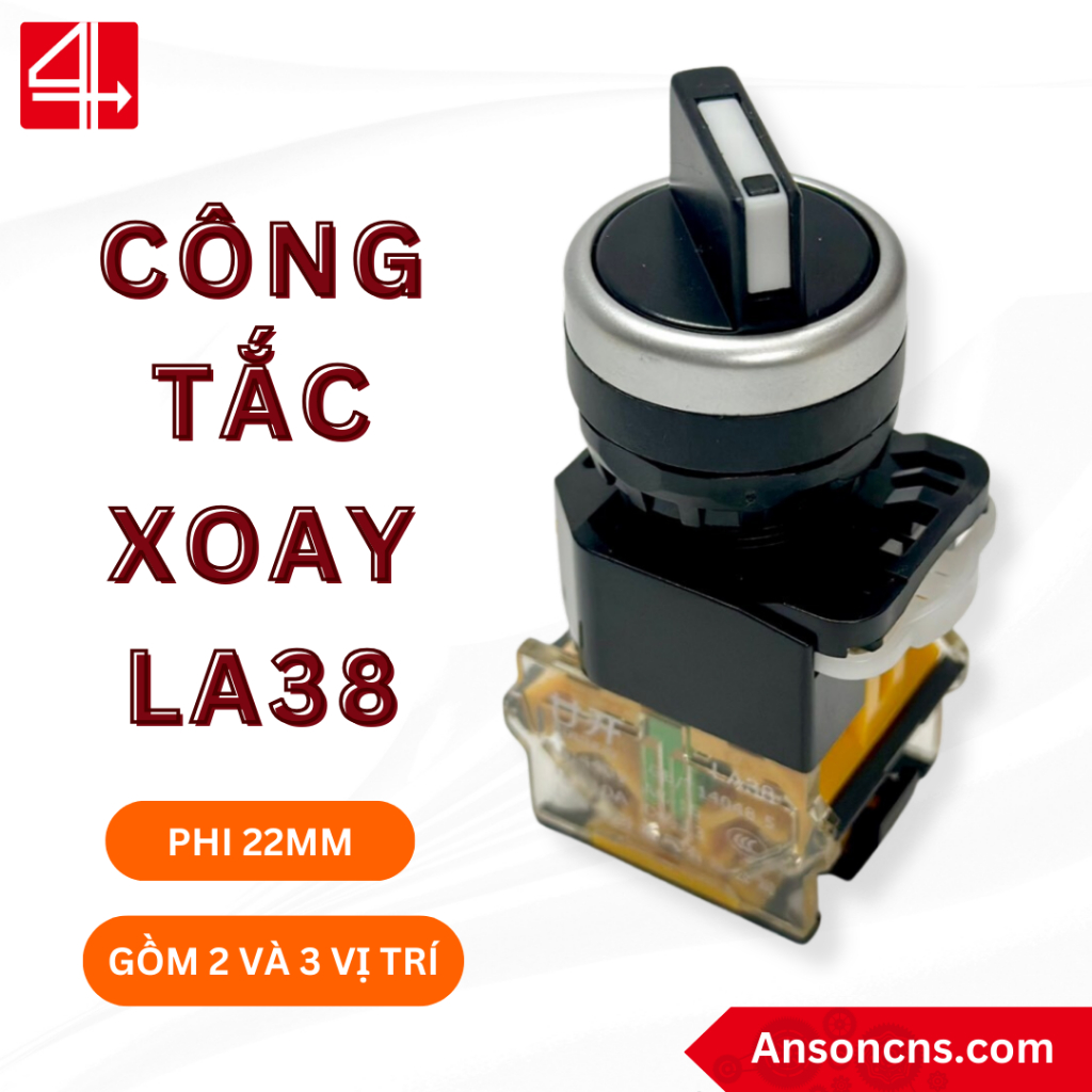 Công Tắc Xoay 2 Vị Trí LA38-11X2 Phi 22mm, Công Tắc Xoay 3 Vị Trí Cho Tủ Điện | Shopee Việt Nam