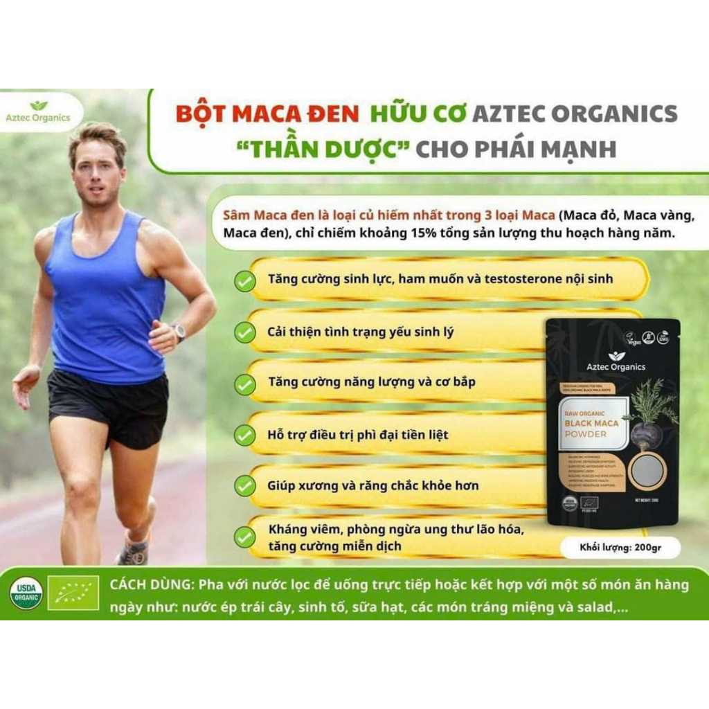 Bột maca đen hữu cơ Aztec Organic 200g | Shopee Việt Nam