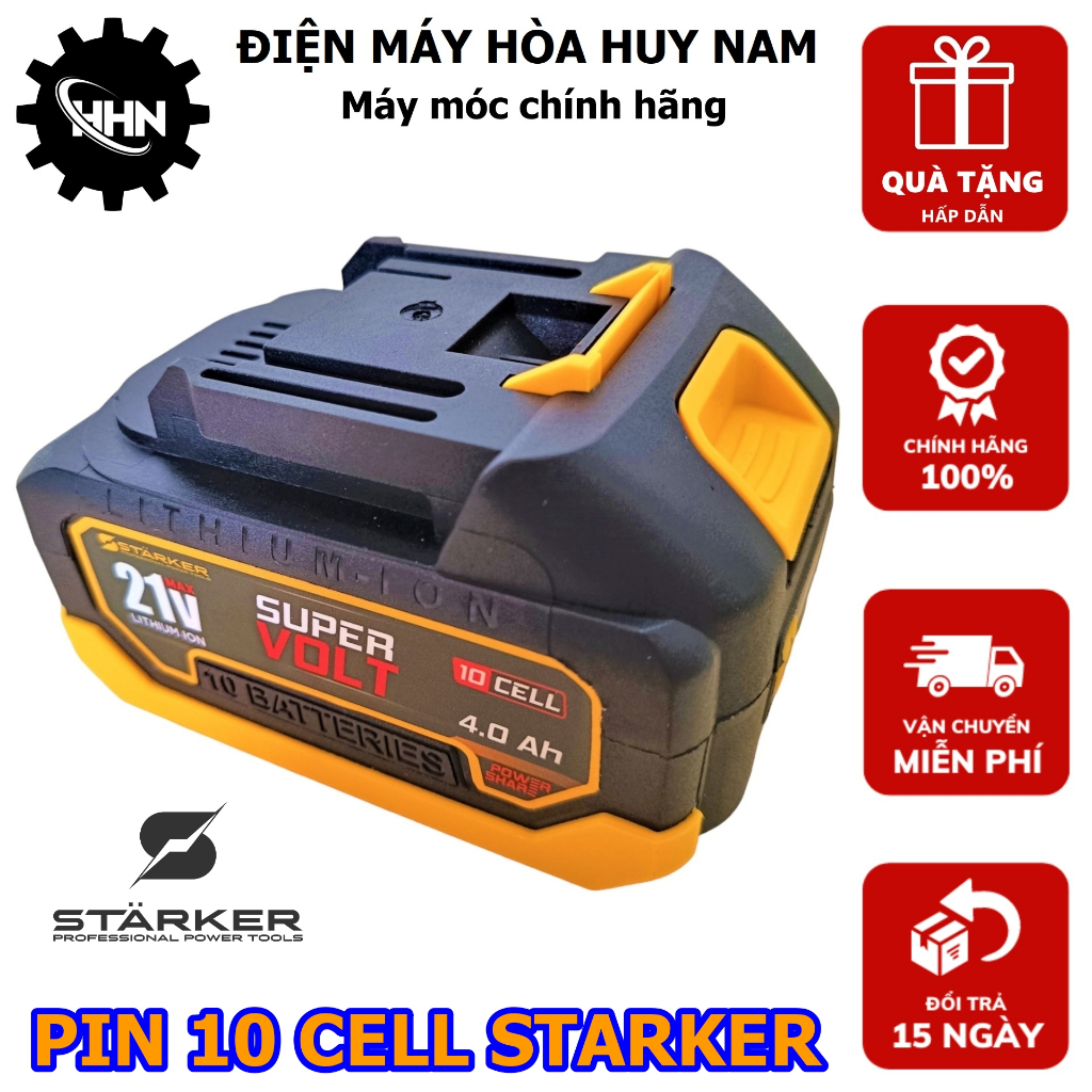 Pin 10 cell mạch 4 mosfet có đèn báo pin STARKER Đức ,pin máy khoan,máy ...