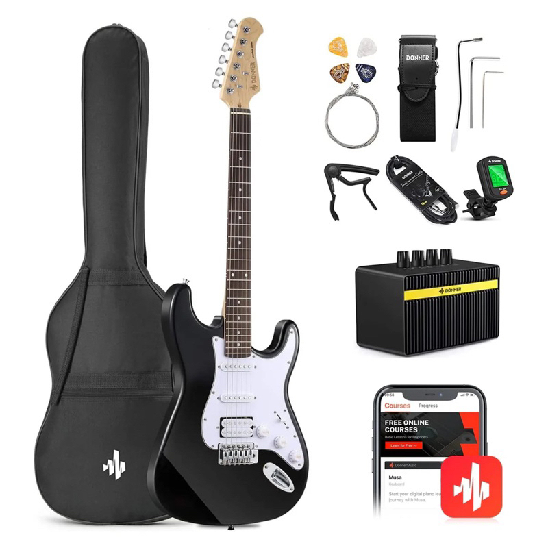 Combo đàn guitar điện Donner DST-100 Màu đen- Luyện Tập, Biểu Diễn- Liri Music | Shopee Việt Nam