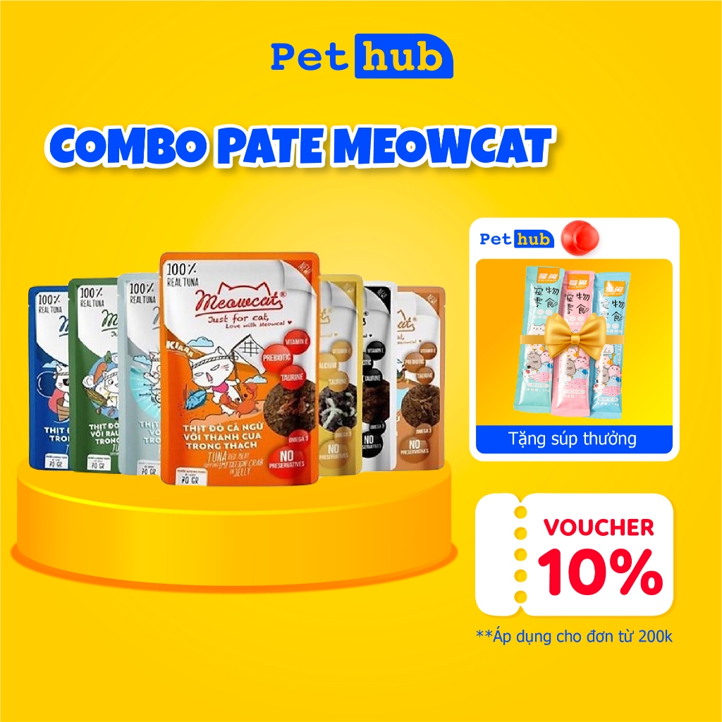 Combo 10 Gói Pate Meowcat Gói 70g - Pate Cho Mèo Sản Xuất Tại Việt Nam | Shopee Việt Nam