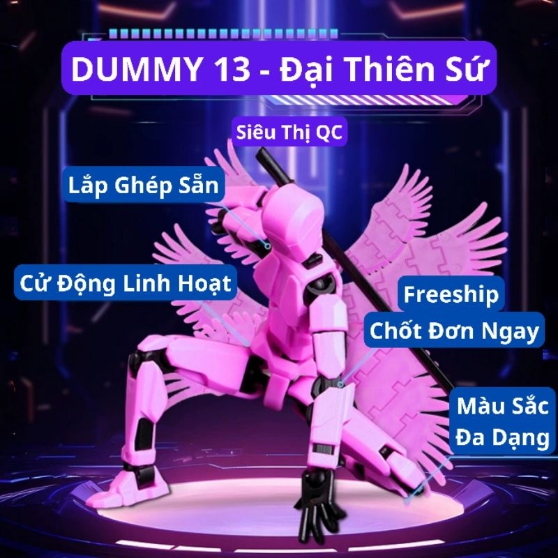 [Dummy 13 Lắp Sẵn] Tách Lẻ Phụ Kiện Robot Dummy 13 🦅 6 Cánh, Nam Châm, Dạ Quang, Đế 👍Mô Hình Đồ ...