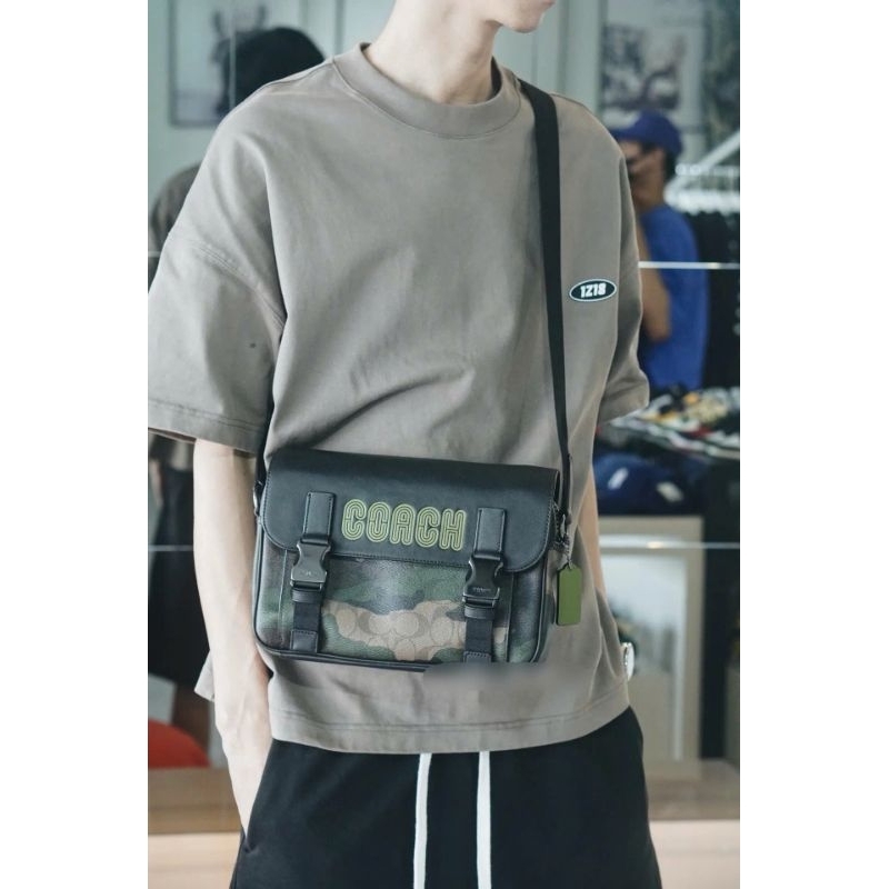 Túi COACH - Track Crossbody Bag In Signature Canvas With Camo Print And ...