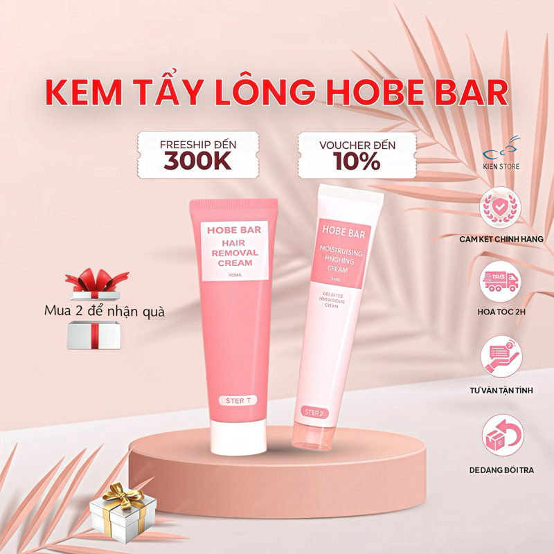 Kem Tẩy Lông An Toàn Chiết Xuất Thực Vật HOBE BAR 50g+Gel Dưỡng Lô Hội ...