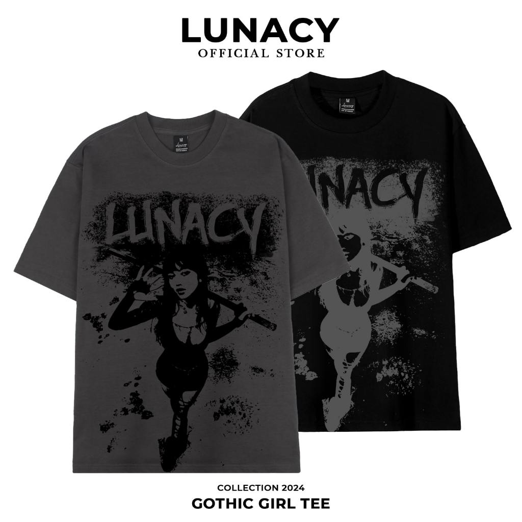 Áo Thun Local Brand Unisex LUNACY Gothic girl 100% Cotton Form Oversize ...