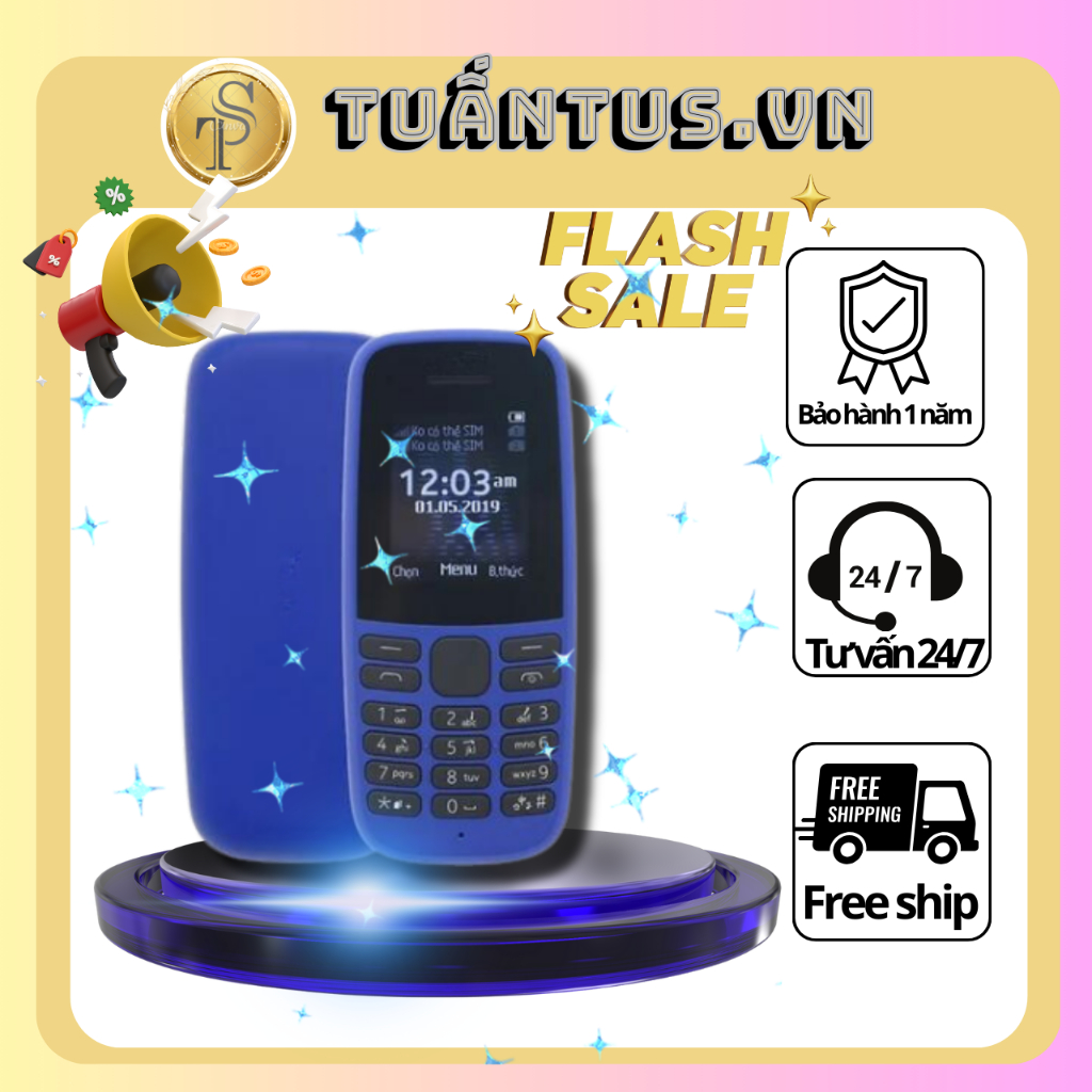 Điện thoại NOKIA 105, Goly C105 chuẩn sóng 4G 2 sim, loa to, sóng khỏe ...