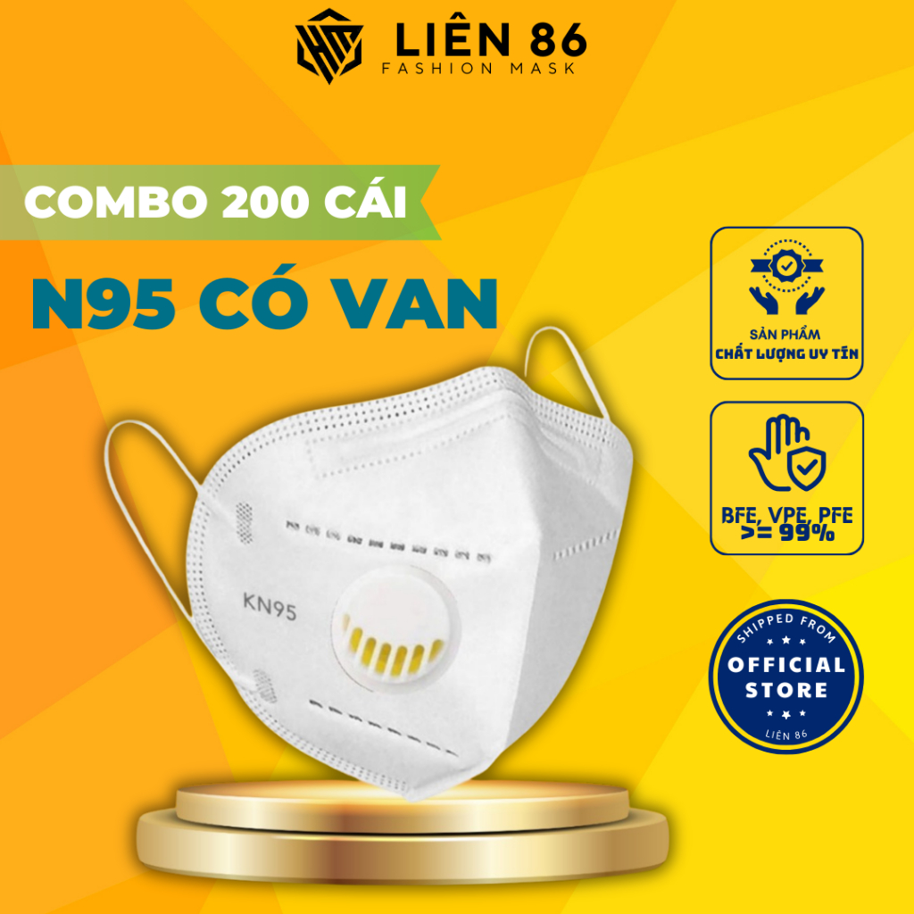 [Thùng 200 cái] khẩu trang N95 Có Van 5 lớp kháng khuẩn chính hãg côngty chống bụi mịn PM2.5 ...