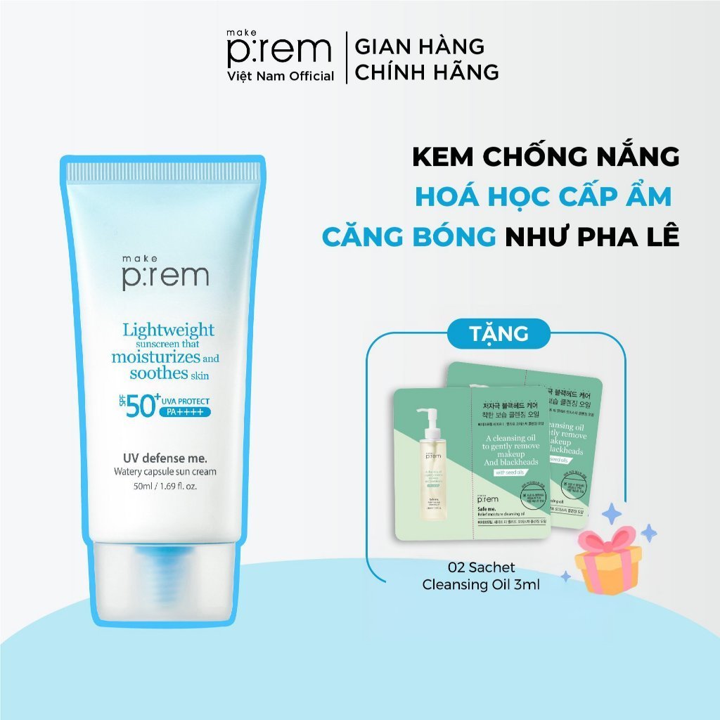 Make P:rem Kem Chống Nắng Hoá Học Watery Capsule Sun Cream Dưỡng Ẩm Dịu ...