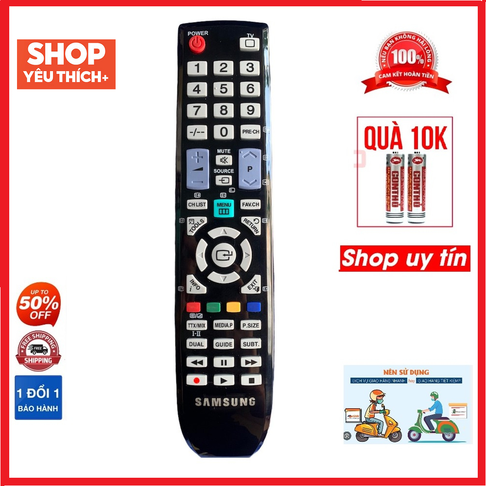 Điều khiển remote từ xa dùng cho tivi đa năng samsung RM-L898 tốt-tặng ...