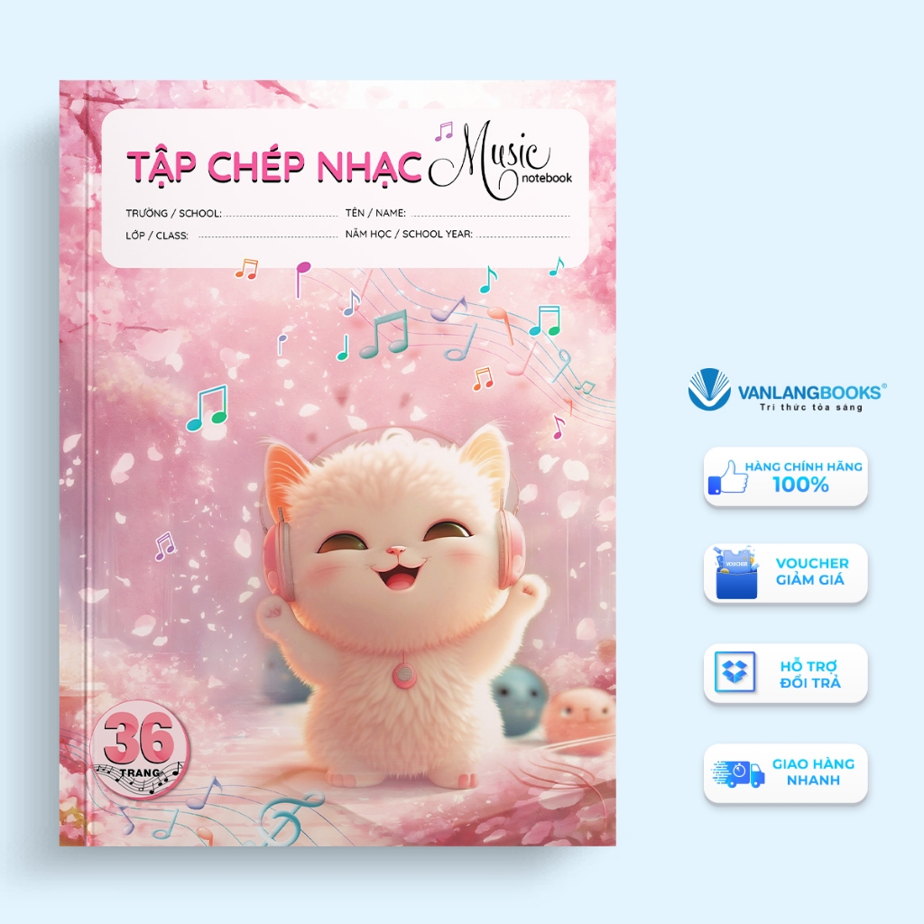 Tập Chép Nhạc 4 - Mèo Hồng Nghe Nhạc - 36 Trang - VLB | Shopee Việt Nam
