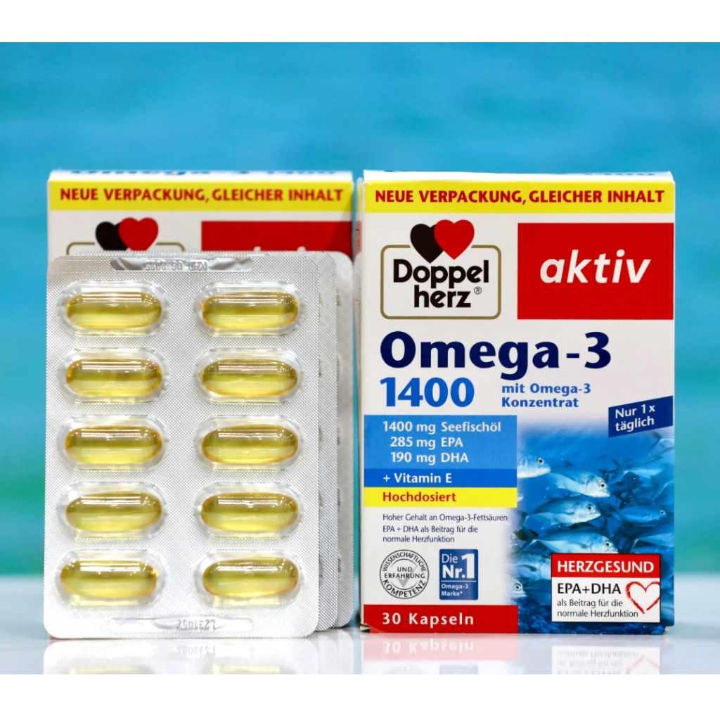 Viên uống dầu cá Doppelherz Aktiv Omega-3 1400 Đức 30 viên | Shopee ...