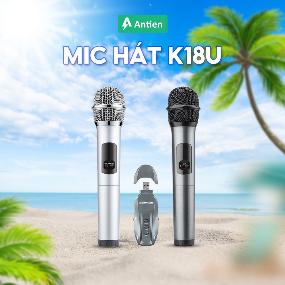 Bộ Mic Karaoke không dây K18U, 02 mic, UHF - Bảo hành 12 tháng | Shopee ...