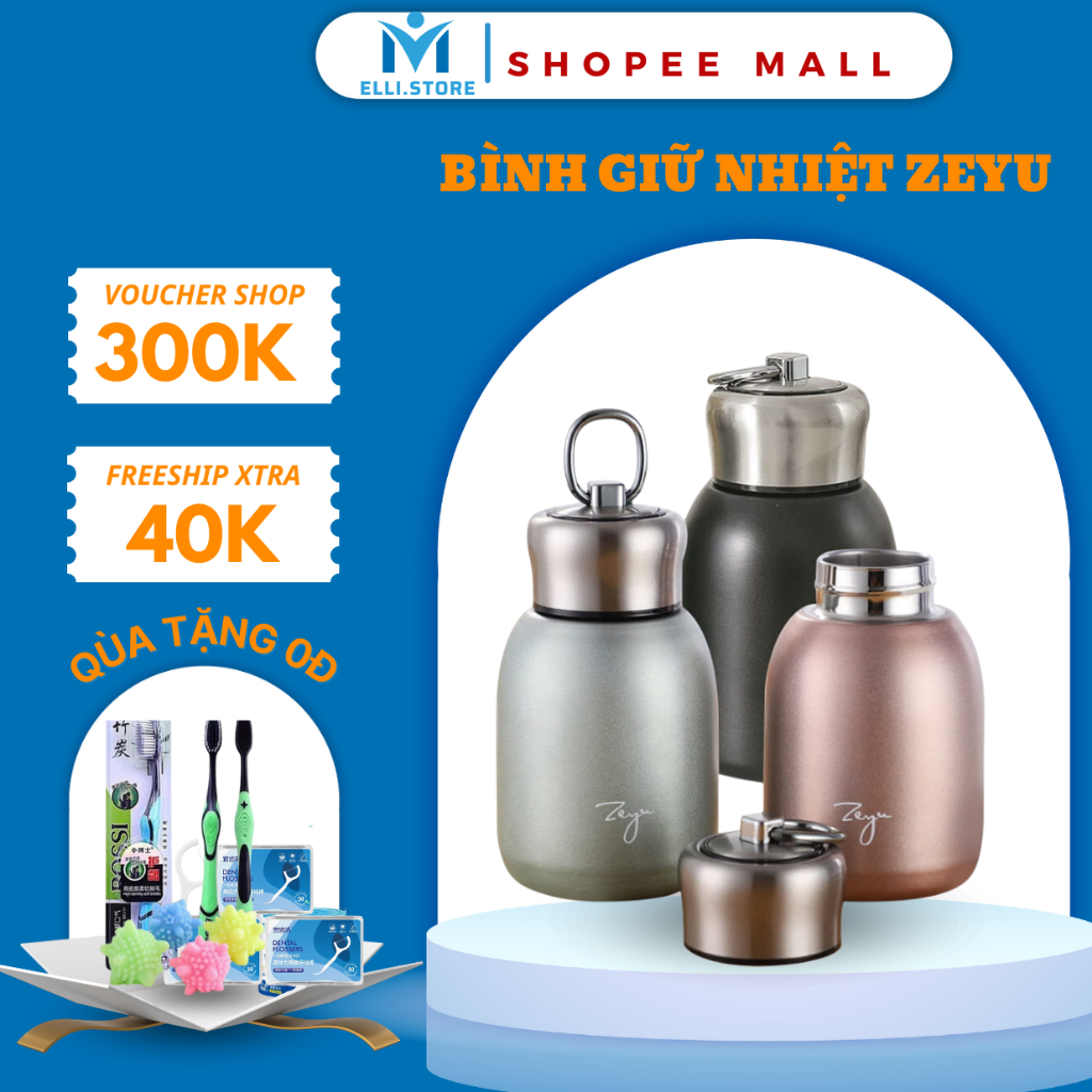 Bình Nước Giữ Nhiệt Zeyu Mini Lõi Inox 304 300ml, Ly Giữ Nhiệt 5 Lớp Cách Nhiệt Cao Cấp Giữ ...